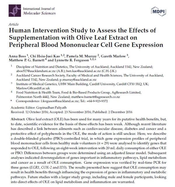 Human Intervention Study to Assess the Effects of Supplementation with ...