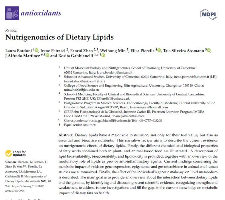 Nutrigenomics of Dietary Lipids - nutrigenomicmedicine.com